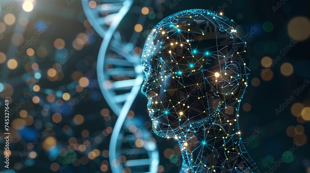 innovative approach to healthcare featuring AI technology and DNA ...