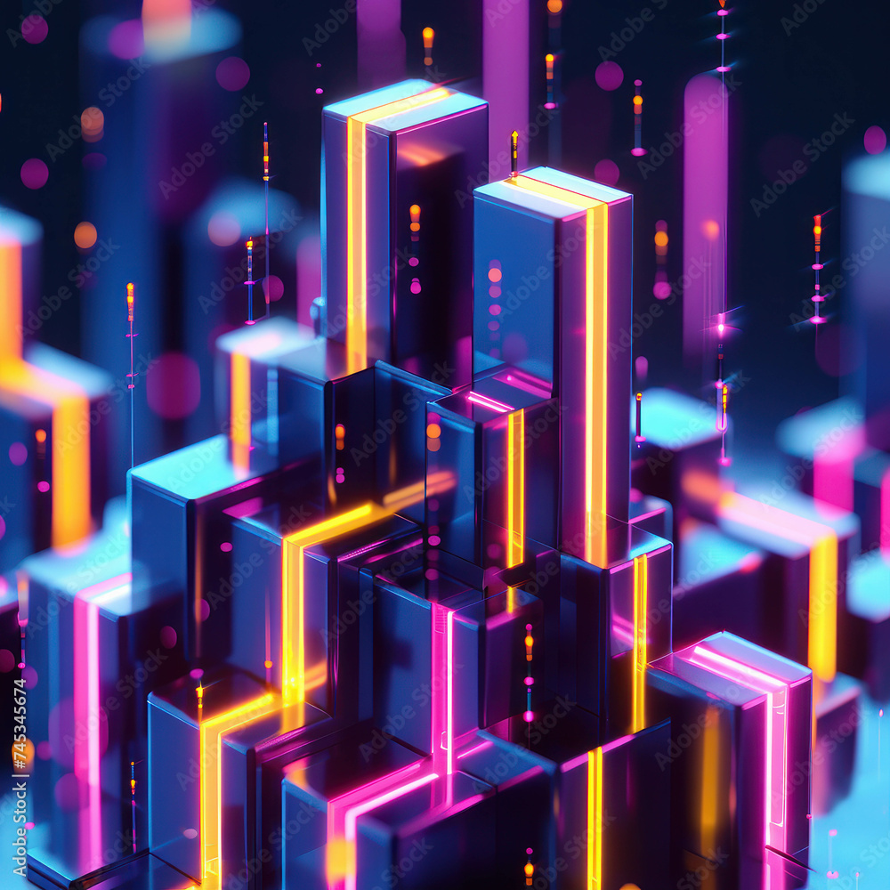 Minimalist tech representation of AI sales performance with holographic ...