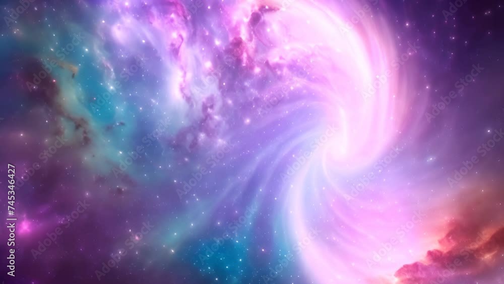 A stunning rotating galaxy and a cosmic nebula. Background with outer ...