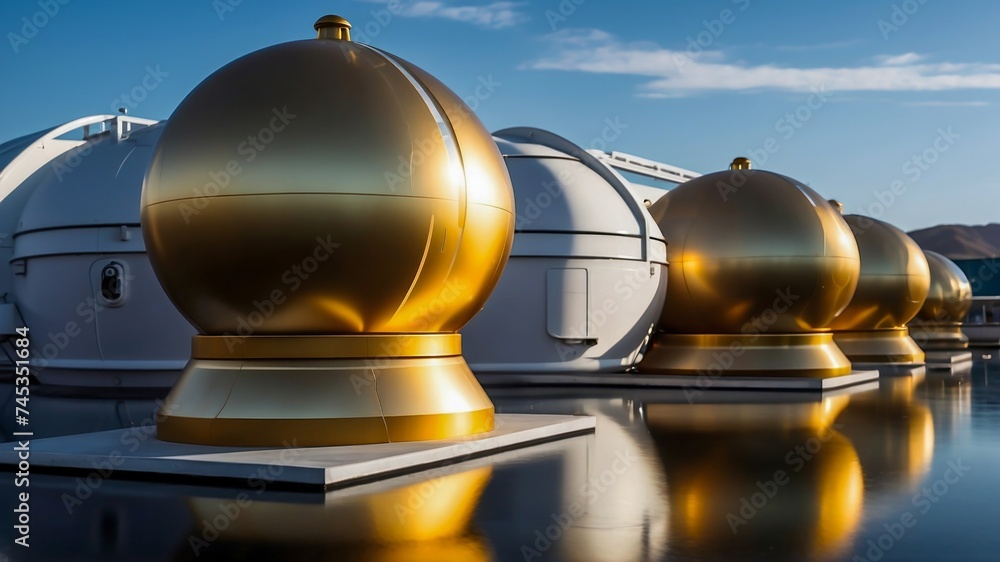 Hydrogen Fuel Tanks. Green Fuel. Hydrogen Gas for Clean Electricity. H2 ...