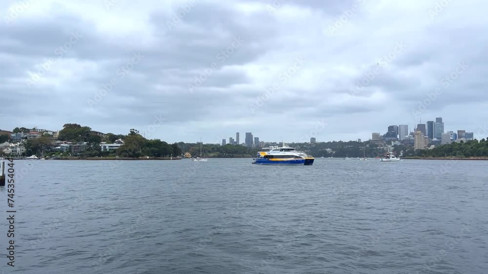 Panorama view of Sydney Harbour and City Skyline of Darling Harbour and ...