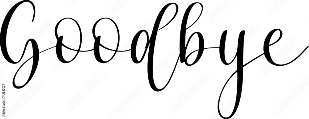 Goodbye black handwritten text. Goodbye black calligraphy. Stock Vector ...