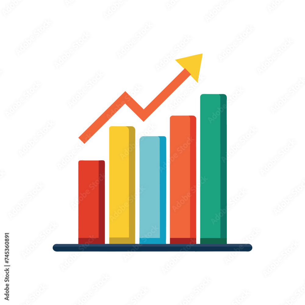 3D Financial Chart Vector Icon: Empowering Data Visualization, Analysis ...