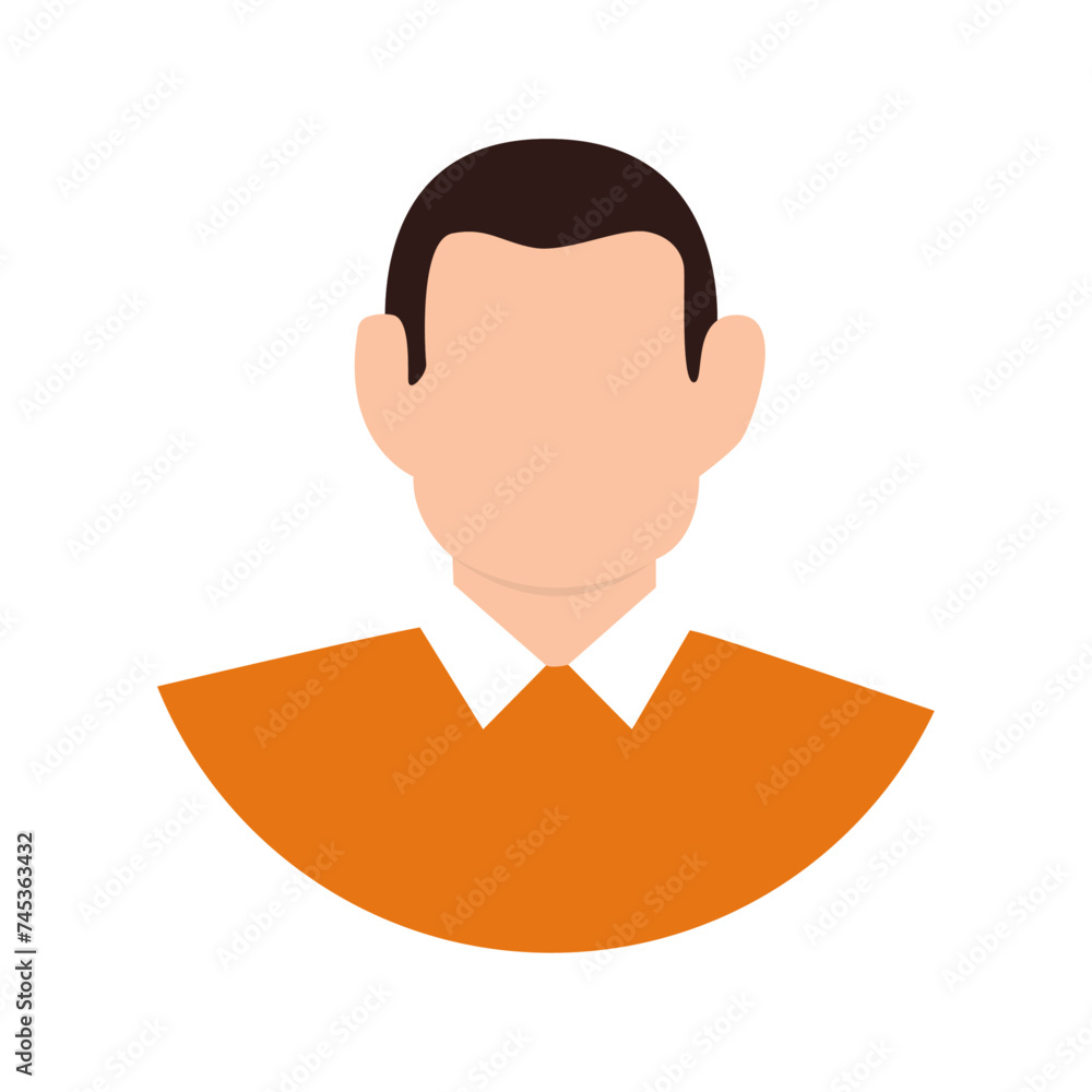 Vector flat illustration. Fashionable profile of a man. Avatar, user ...