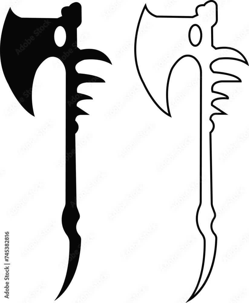 Vecteur Stock Axe icons set. Outline axe tool flat or line icon ...