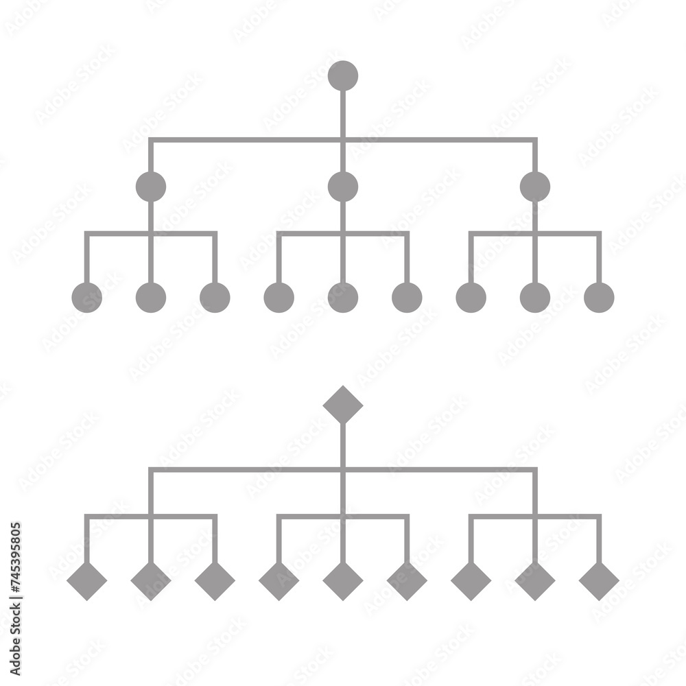 Hierarchy, structure or chain of elements icon. Control pyramid ...