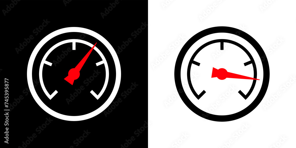 Icon pressure gauge, tachometer or speedometer. The dial of a device ...