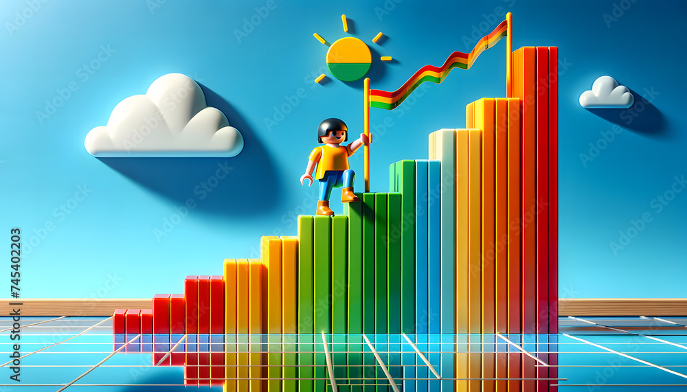 Histogramme de courbe de croissance. . image idéale pour concept de ...