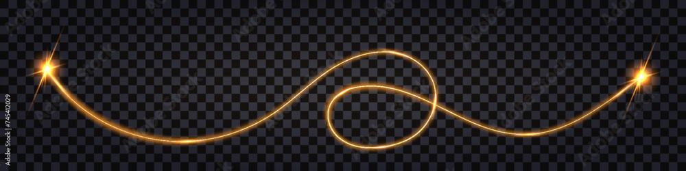 Electric glowing swirl, lightning thunder bolt, discharge shock effect ...