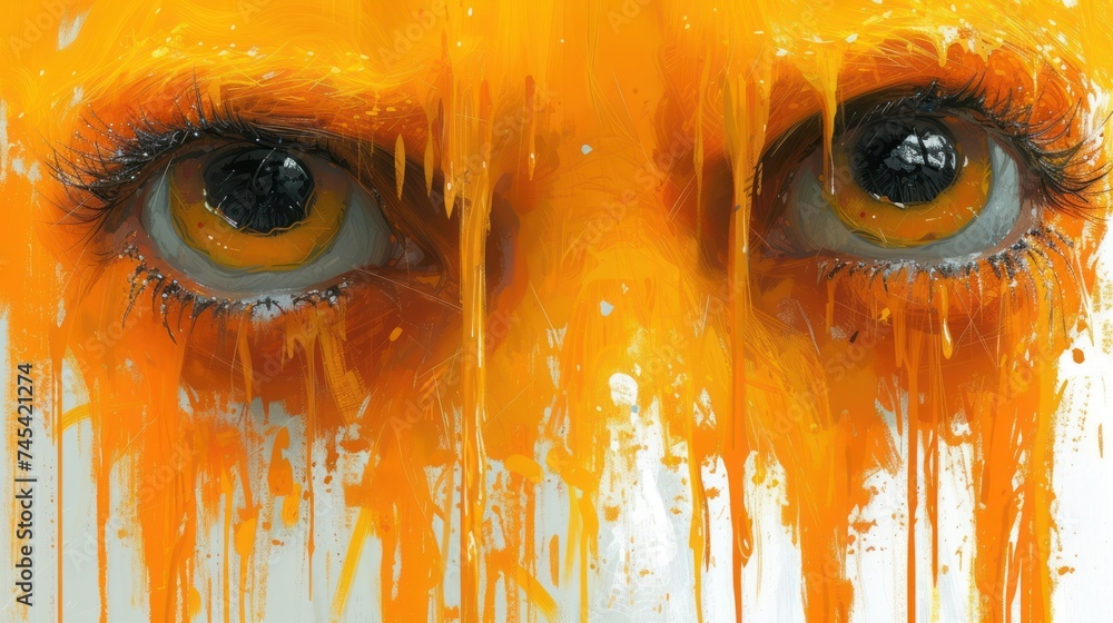 Eyes of a Painting, The Artist's Vision, A Face Frozen in Time, Yellow ...