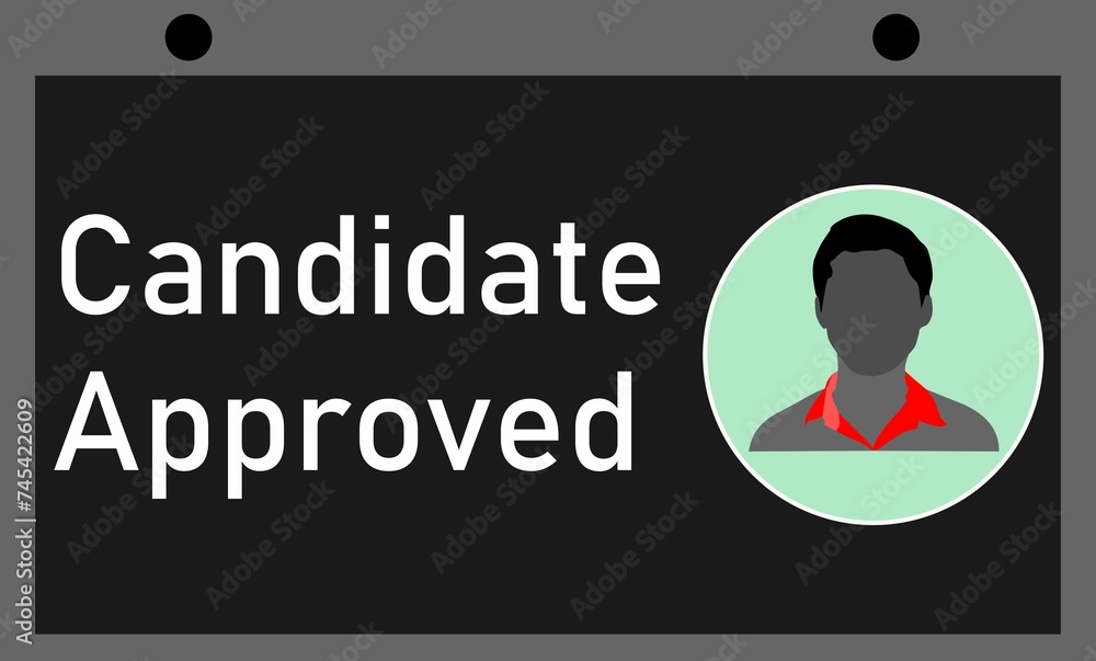 A card showing candidate approved status of a candidate after a ...