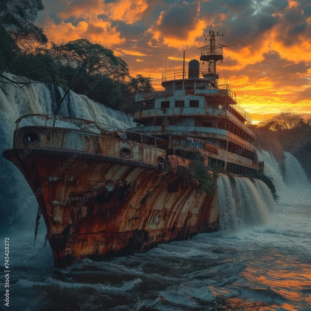 The mystery of an old and damaged cruise ship stranded between ...