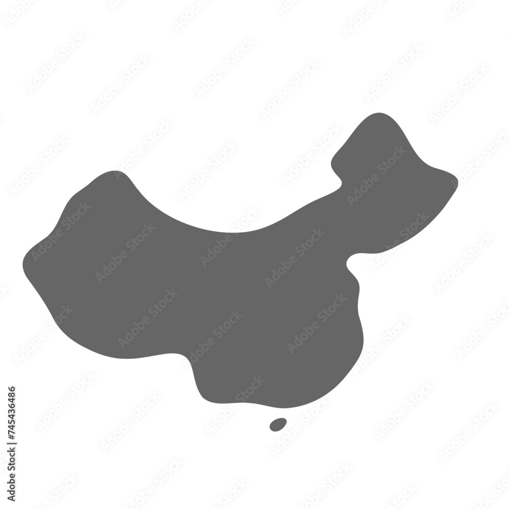 China country simplified map. Grey stylish smooth map. Vector icons ...