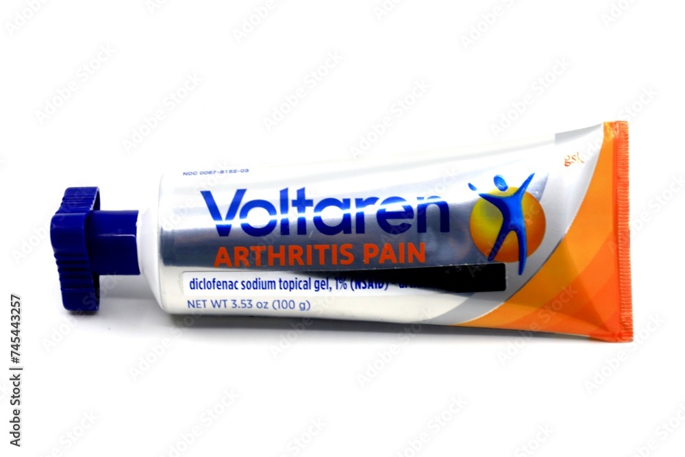 Voltaren cream tube. Voltaren is a topical anti-inflammatory gel made ...