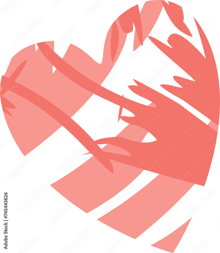 hand painted hearton transparent, png. Template for St. Valentines day ...