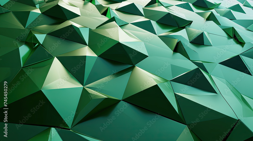 Green Geometric Surface With Tetrahedrons. Futurist. Futurist Geometric ...