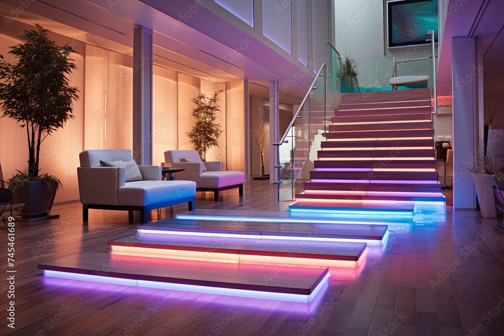 Interactive Smart Living Room: Illuminated Floor Panels, Color-Changing ...