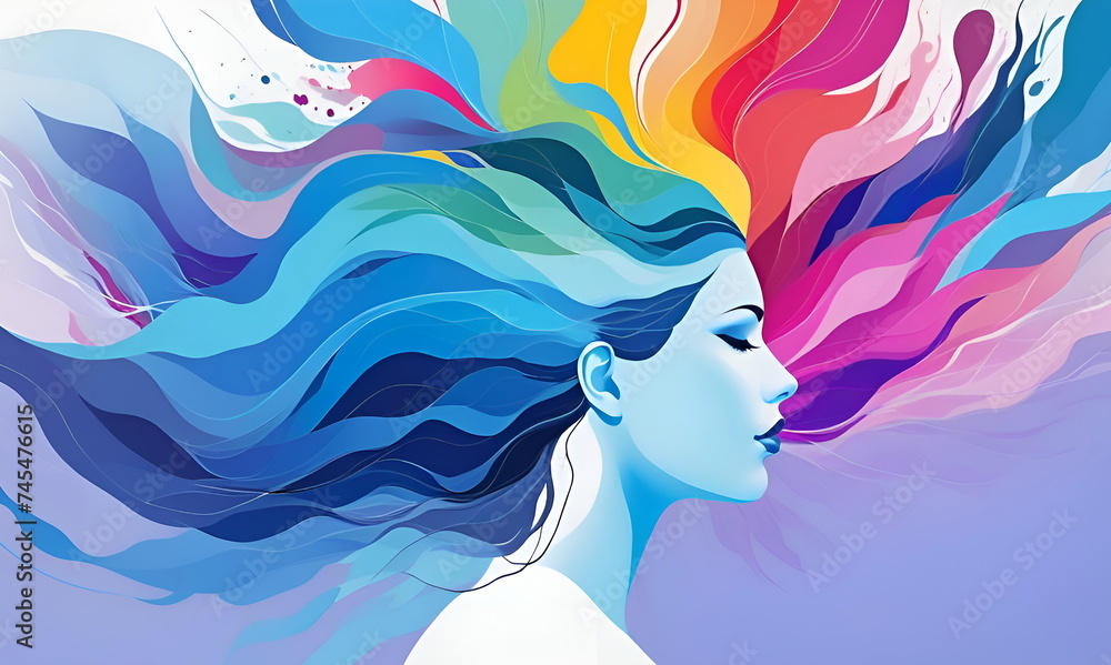 Abstract concept art of mental health problems Stock Illustration ...