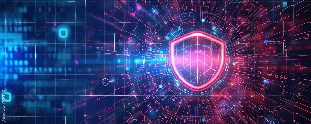 Data privacy in the future, vectors forming a shield around personal ...