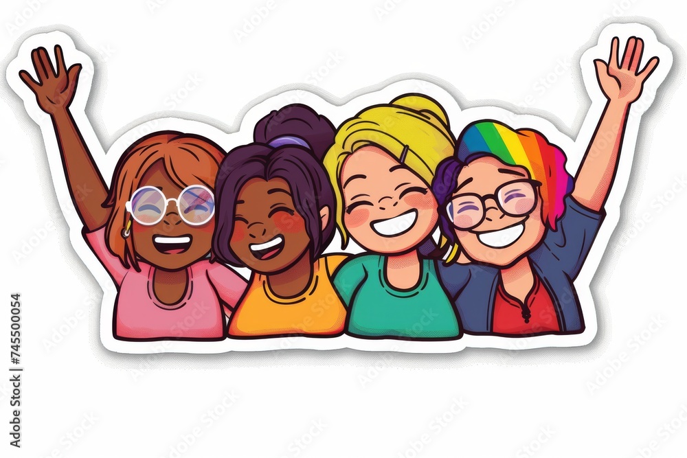 LGBTQ Sticker romantic design. Rainbow classy motive boundless ...