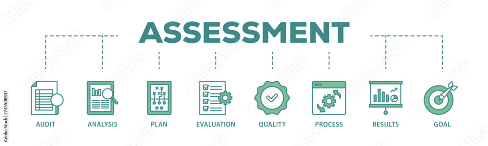 Assessment center banner web icon illustration concept with icon of ...