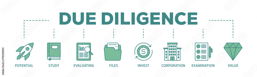 Due diligence banner web icon illustration concept with icon of ...
