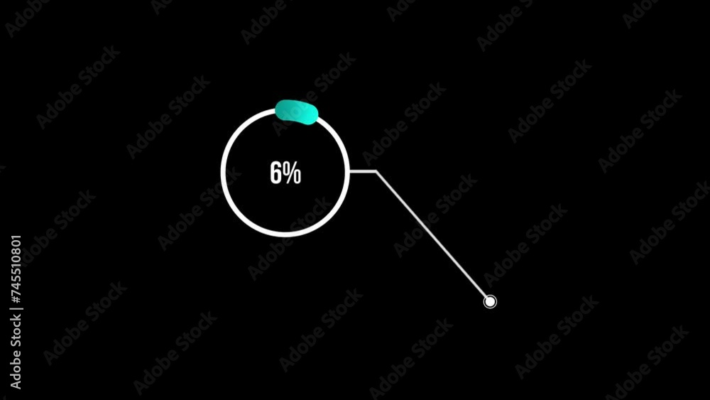 6 percent Call out Pie Chart Animation. Six percent Glowing Blue Chart ...