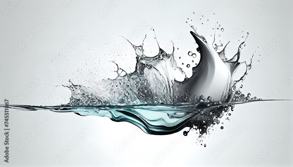 Beautiful water splash backdrop. AI render Stock Illustration | Adobe Stock