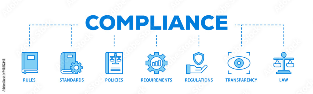 Compliance banner web icon illustration concept with icon of law ...