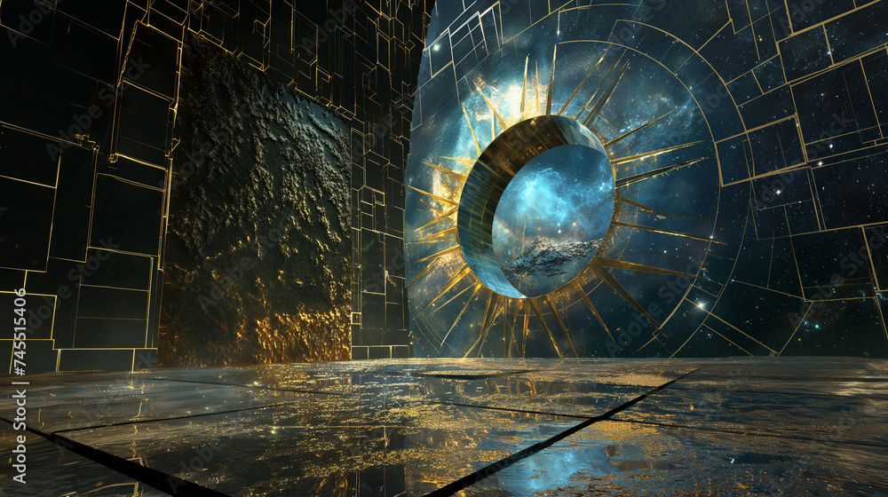 Vintage Clock Tower in Prague space of time dimension concept,universe ...