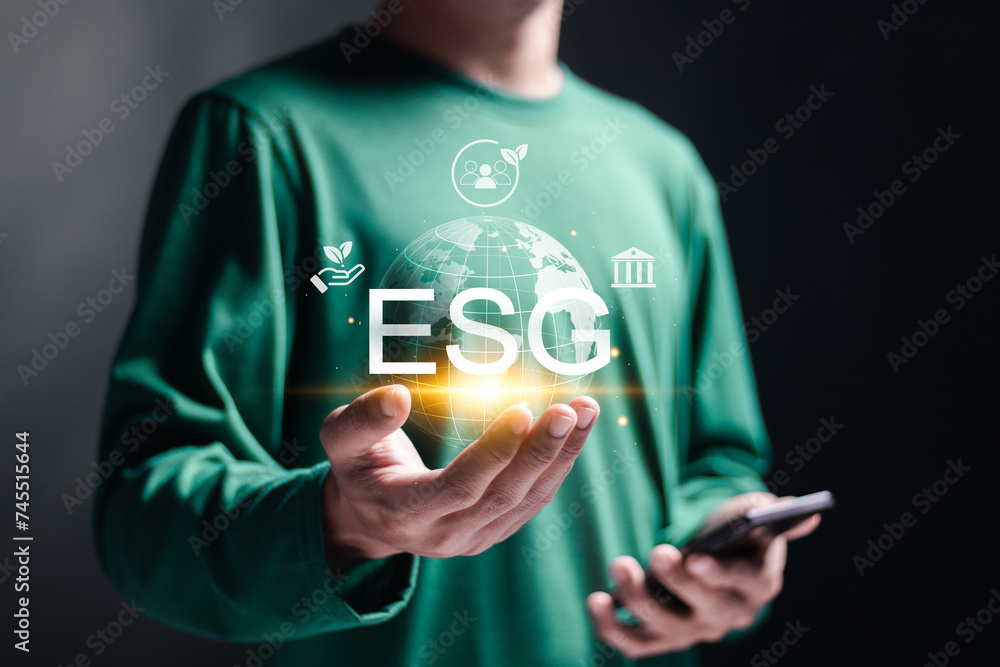 ESG environmental, social and governance concept. social business strategy, environment ...