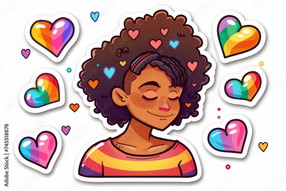 LGBTQ Sticker refreshing sticker design. Rainbow self actualization ...