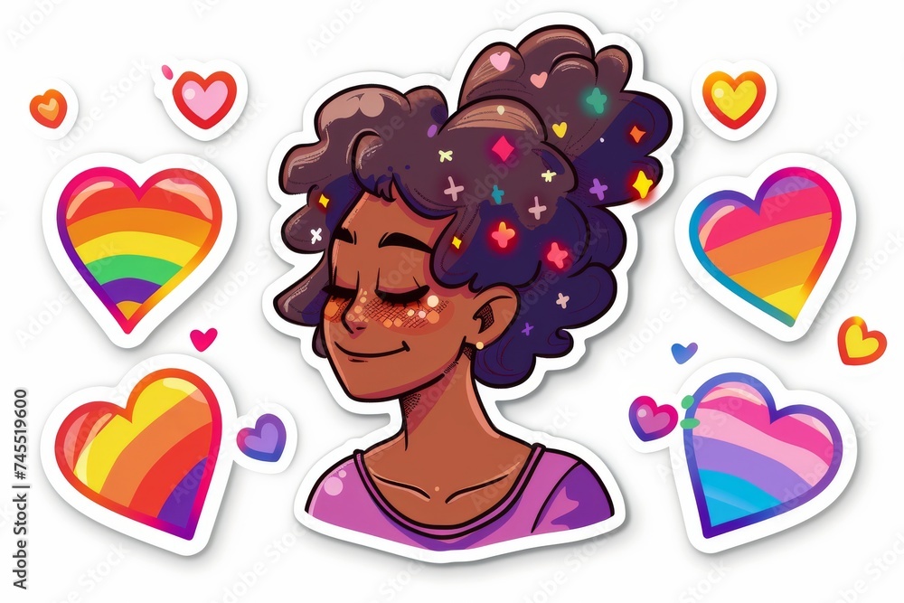 LGBTQ Sticker zesty sticker design. Rainbow classy motive illumination ...