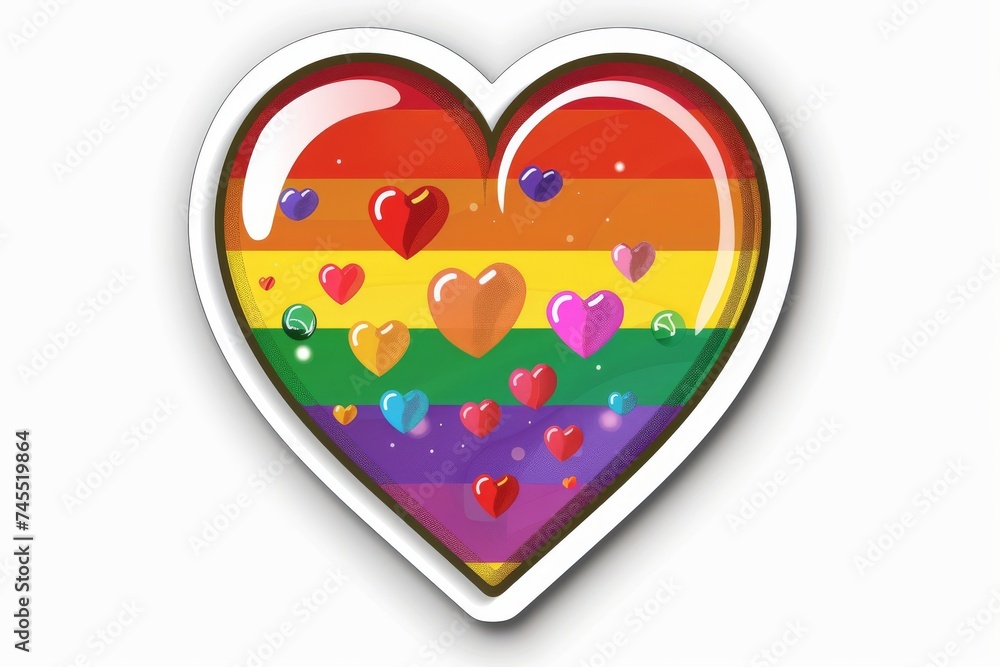 LGBTQ Sticker teenage love design. Rainbow outstanding sticker motive ...