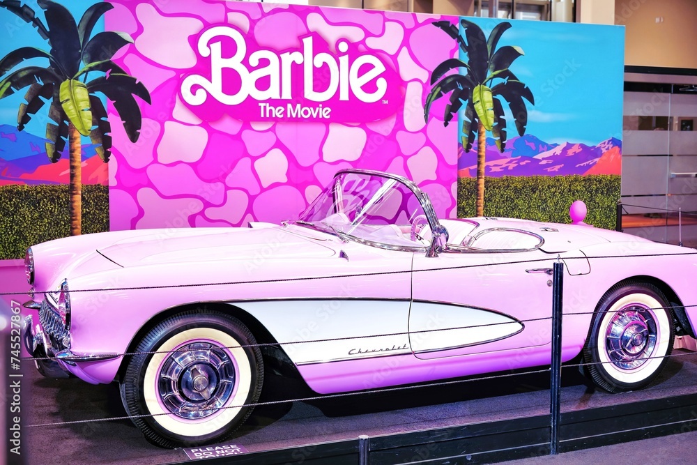 Toronto, Ontario, Canada - Feb 22, 2024: Pink 1957 Chevy Corvette ...