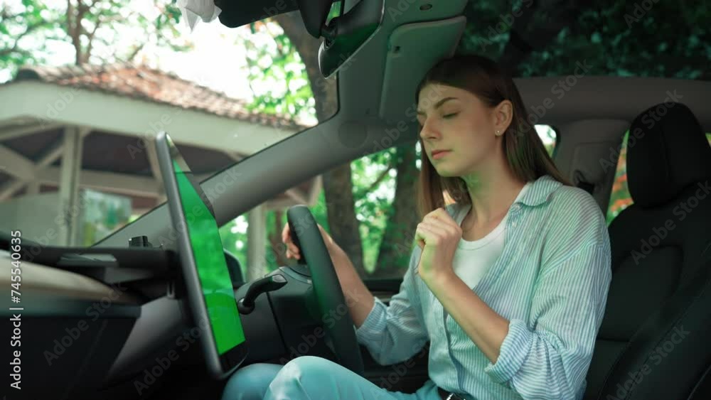 Holiday vacation road trip with environmental-friendly car concept. Eco ...