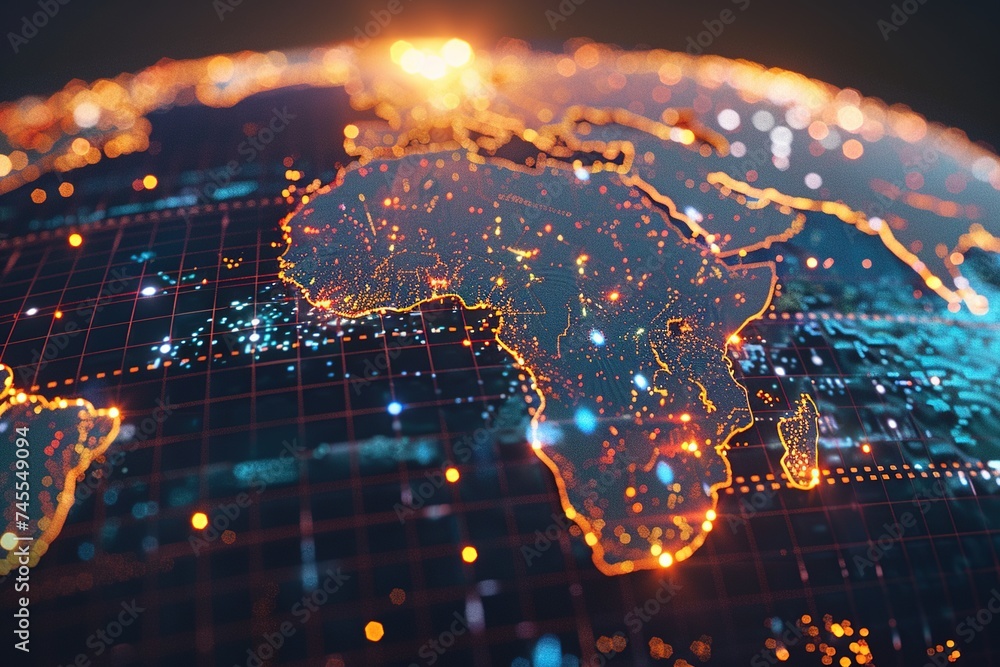 Network background images concept world map point and line internet 5G ...