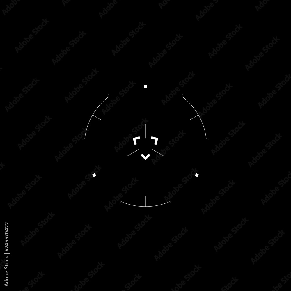 Cyberpunk aim, tech style round target, HUD sight, virtual futuristic ...