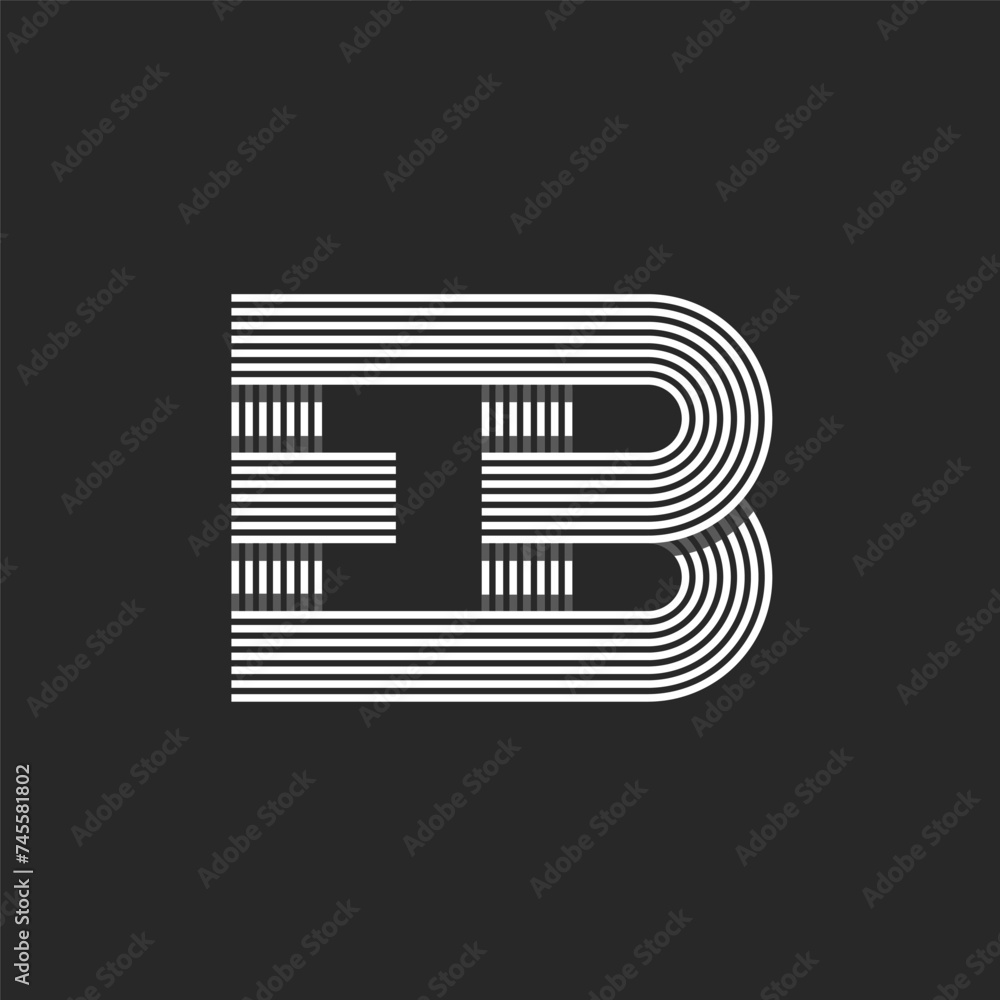 Monogram logo mockup featuring initials EB or BE overlapping parallel ...