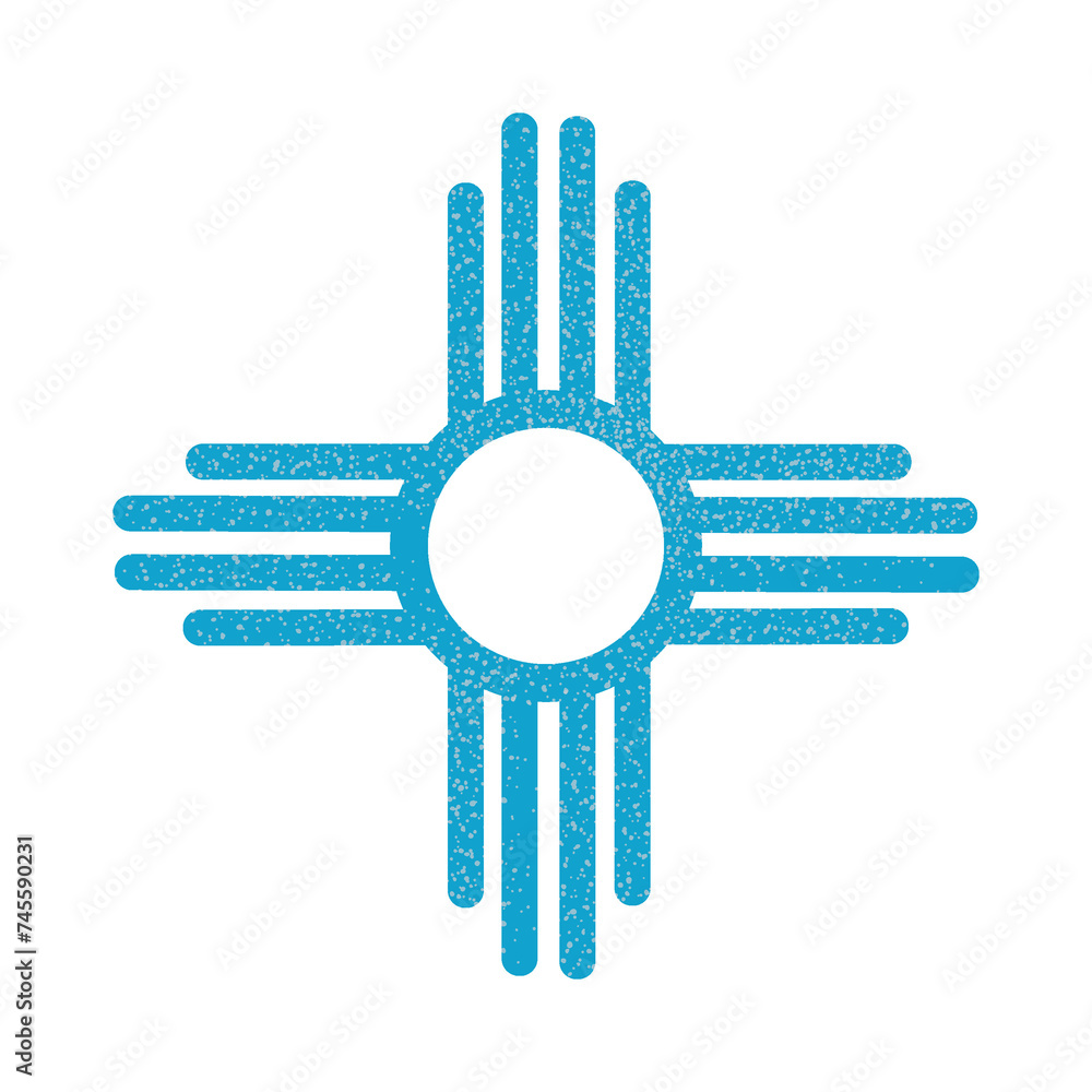 sacred sun symbol of the Zia, an indigenous native American pueblo ...