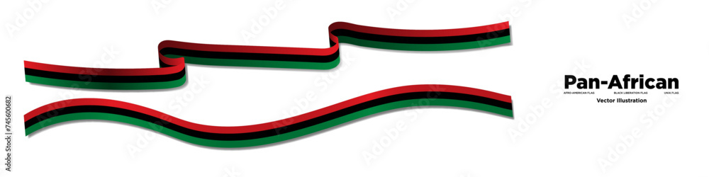Set of 3D Pan - African Flag ribbons isolated on white background ...