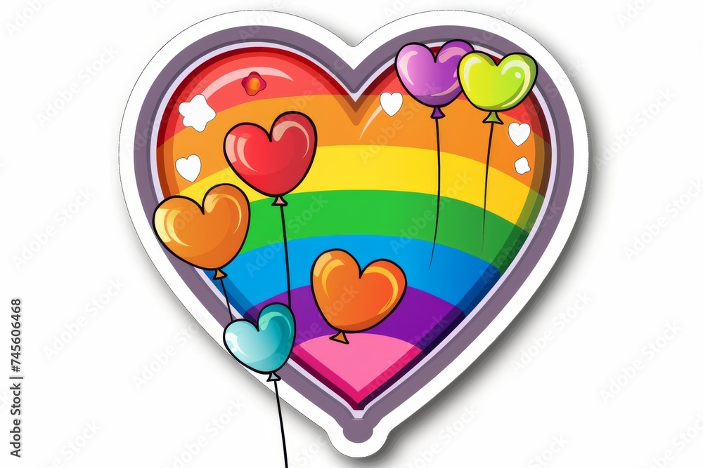 LGBTQ Sticker two spirit love design. Rainbow stylish sticker motive ...