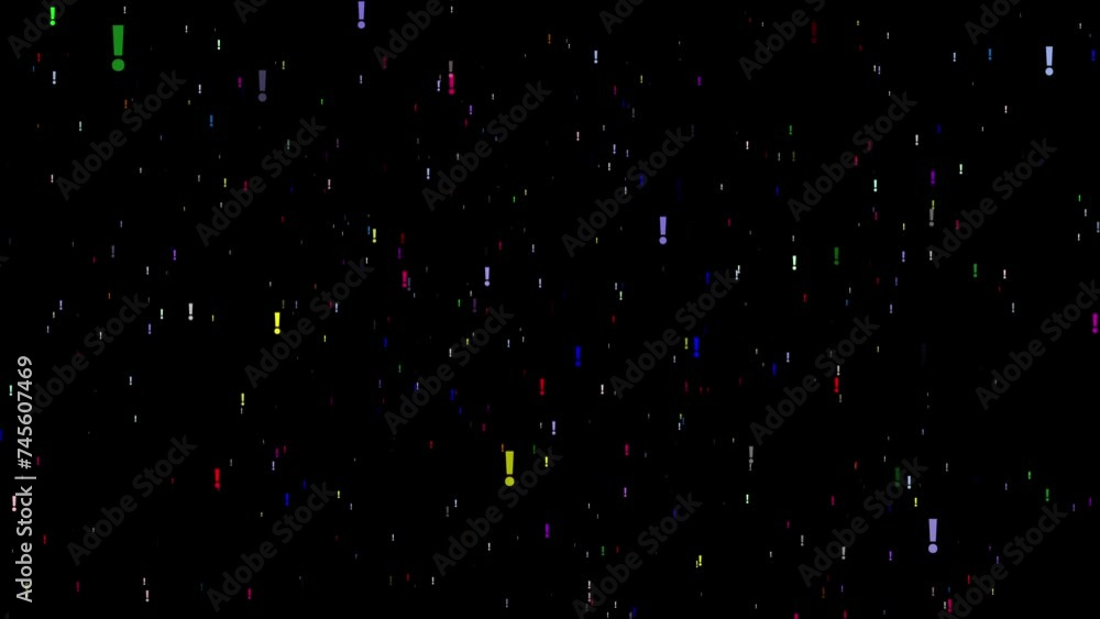 Flying Animated Exclamation mark, 4K, Black Background. The exclamation ...