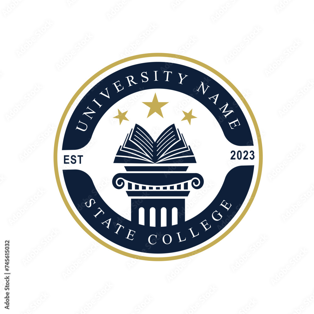 University college school badge logo design vector image Stock Vector ...