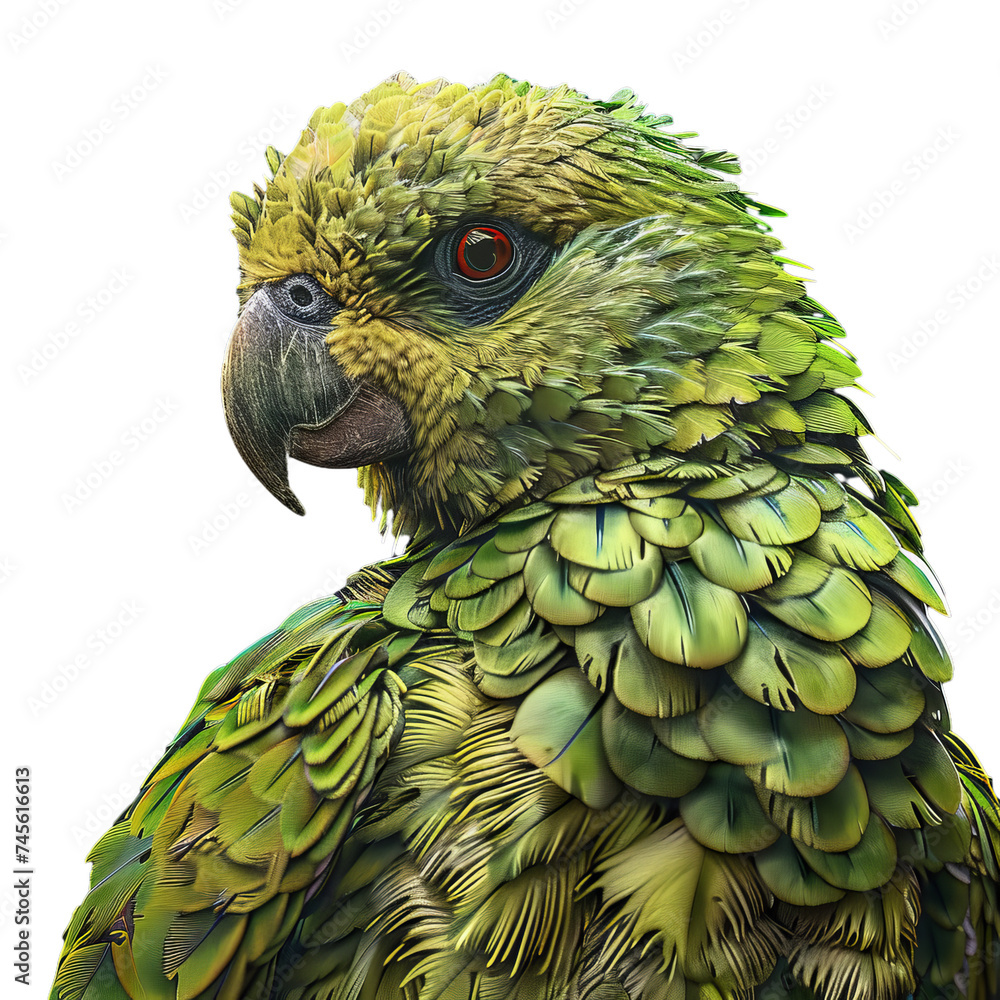 kakapo parrot isolated on transparent background, png Stock Photo ...
