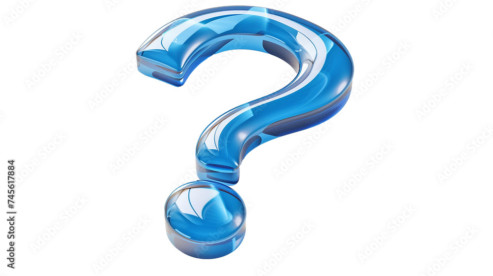 Realistic 3d blue question mark Illustration , transparent background ...