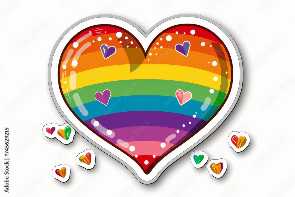 LGBTQ Sticker content sticker design. Rainbow love inclusion motive ...