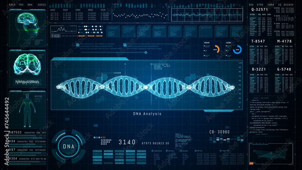 Cutting edge interface for neurogenetics research featuring brain scans ...