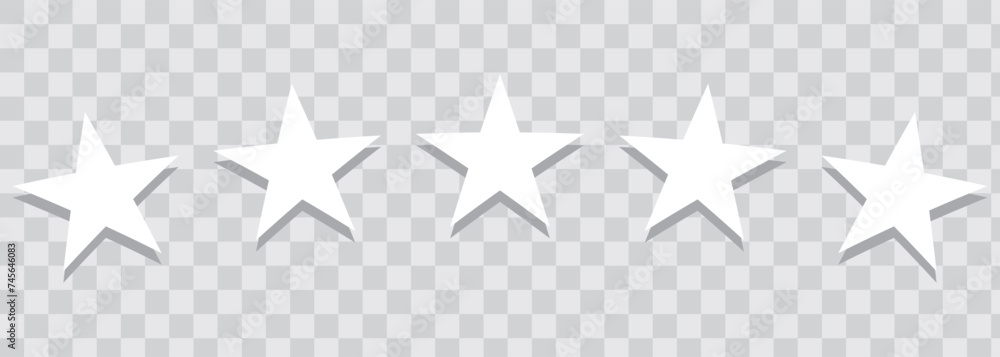 Star icon collection. Star vector icons set with shadow. White stars ...