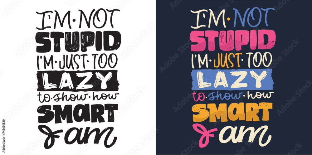 Set with hand drawn lettering quotes in modern calligraphy style ...